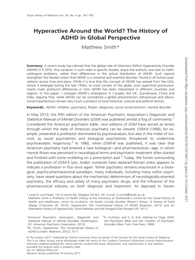 Hyperactive Around The World The History of ADHD in Global Perspective ...