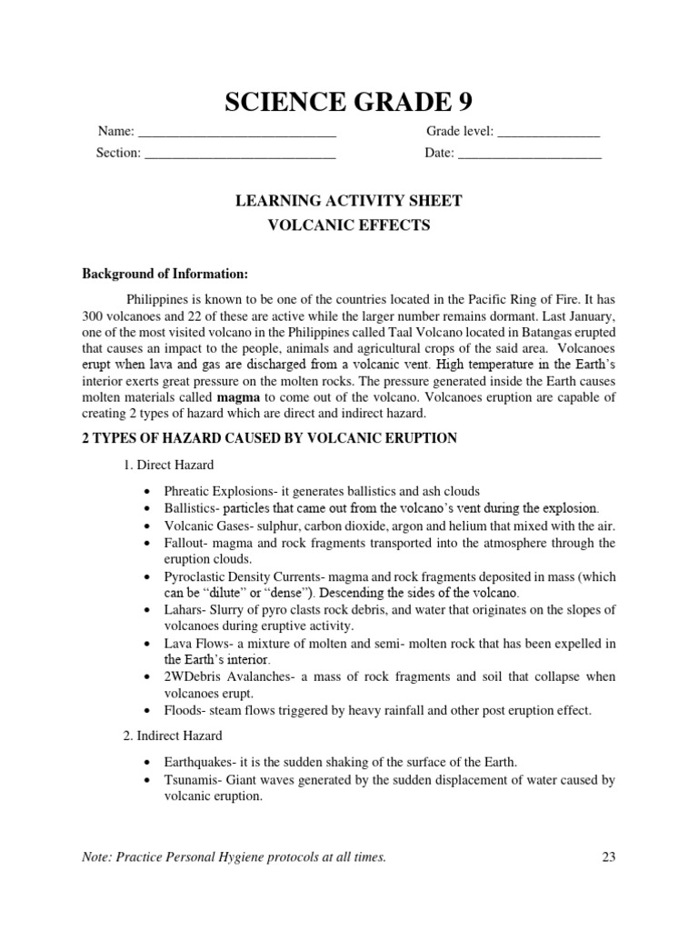 VOLCANIC EFFECTS | PDF