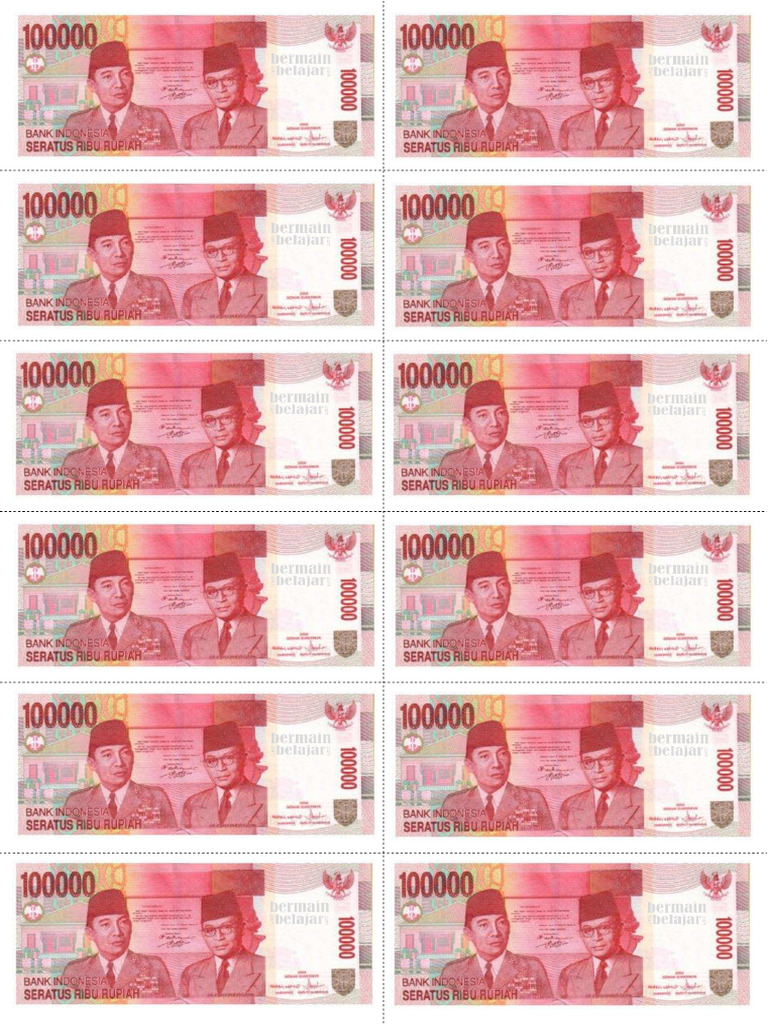 RP 100000 Uang Kertas Mainan | PDF
