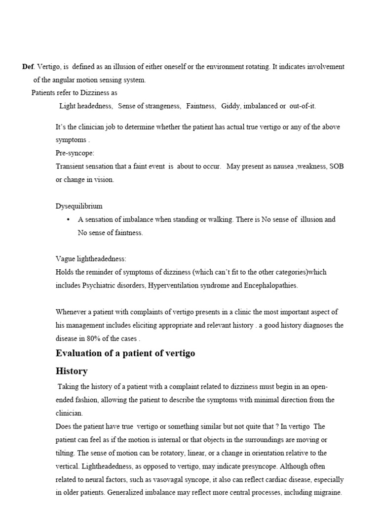 Vertigo Management Guidelines | PDF | Vertigo | Ménière's Disease