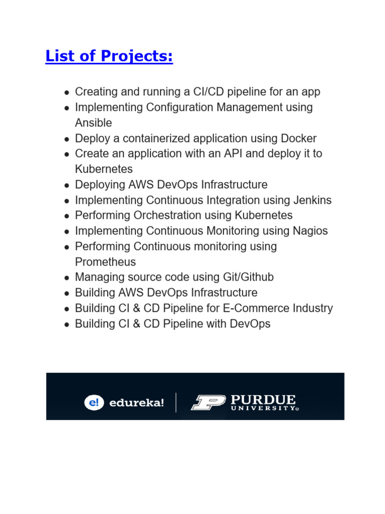 List of DevOps Projects | PDF