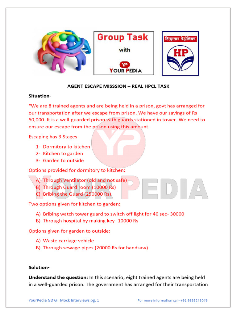 Actual HCPL GT Task Agent Escape Mission | PDF