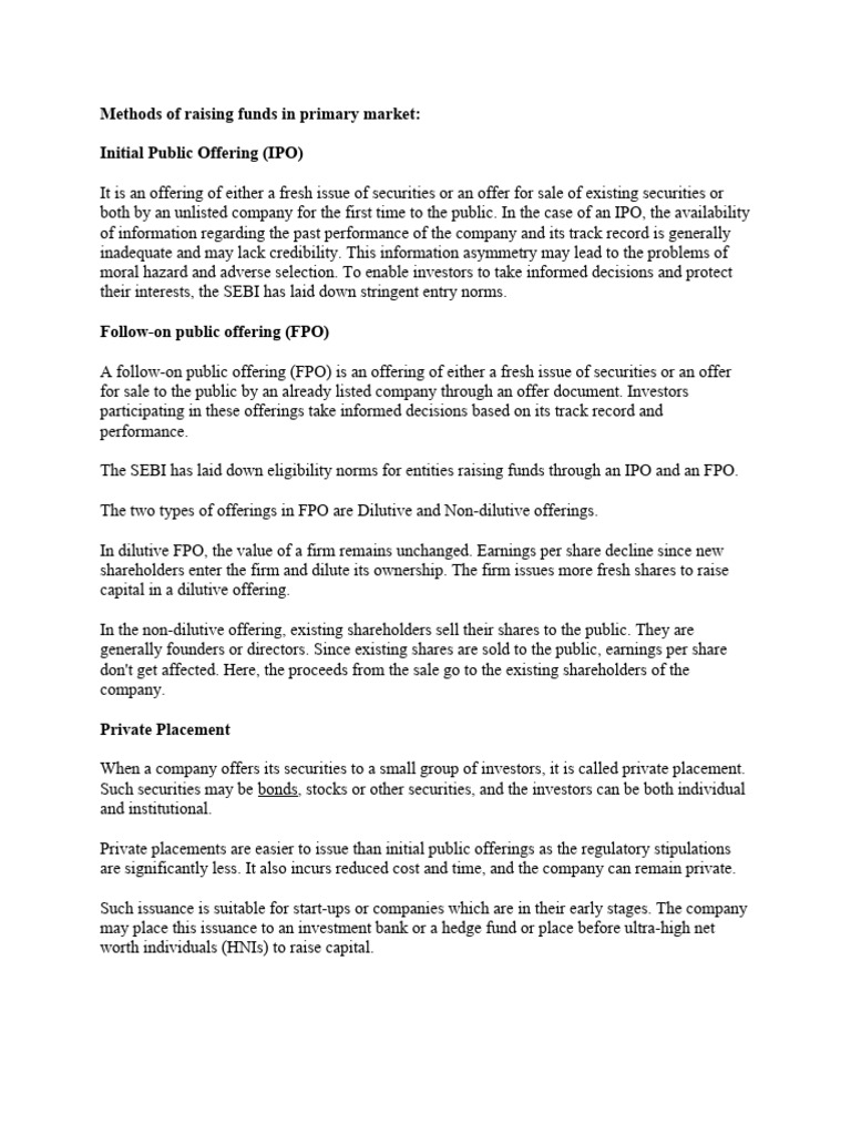 Equity and Debt Pending Notes | PDF | Repurchase Agreement | Securities ...