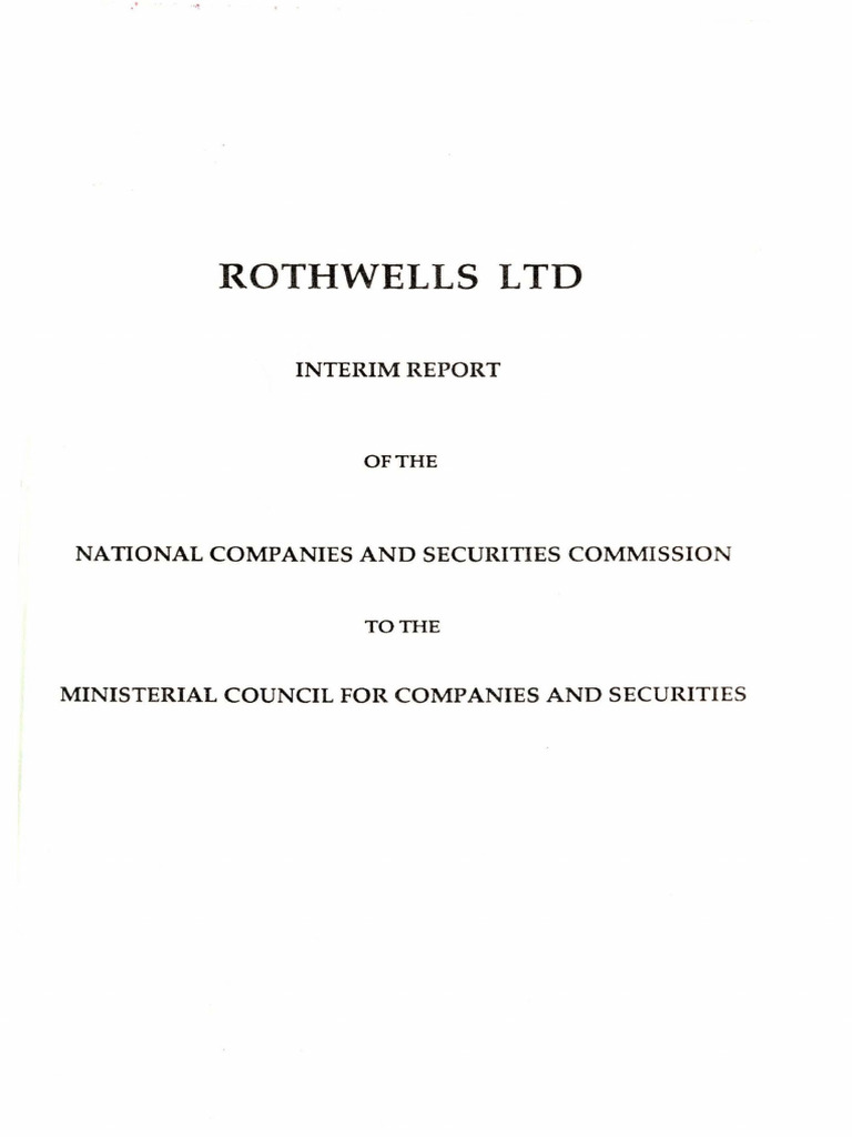 Rothwells Interim Report | PDF