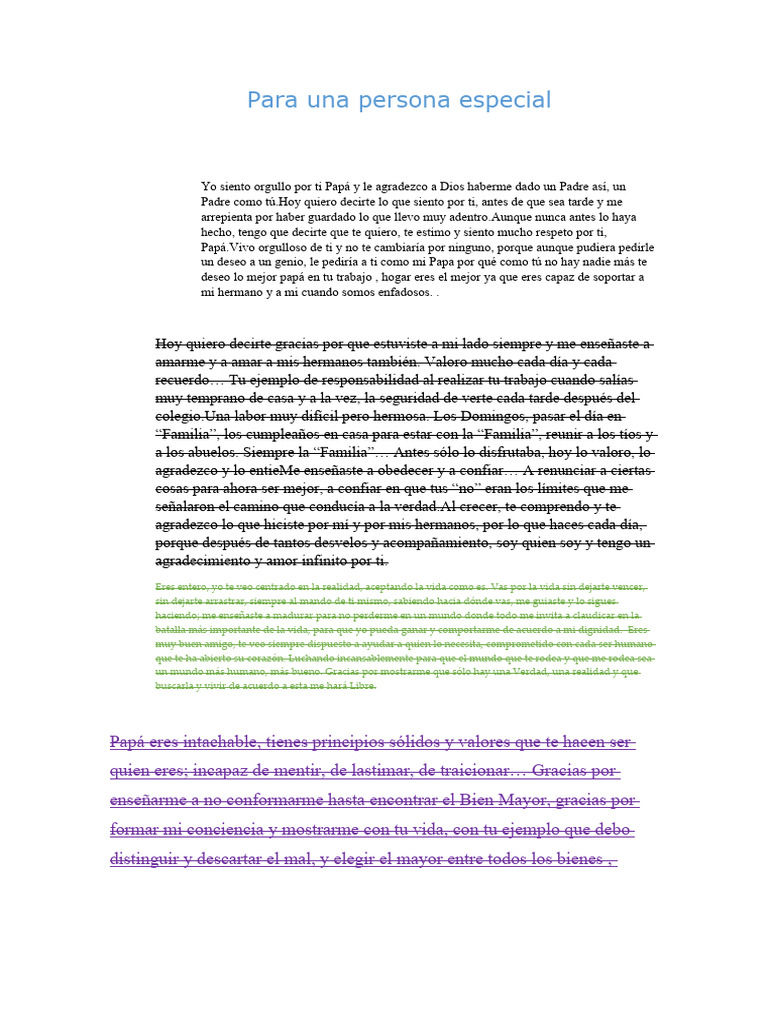 Para Una Persona Especial | PDF | Amor
