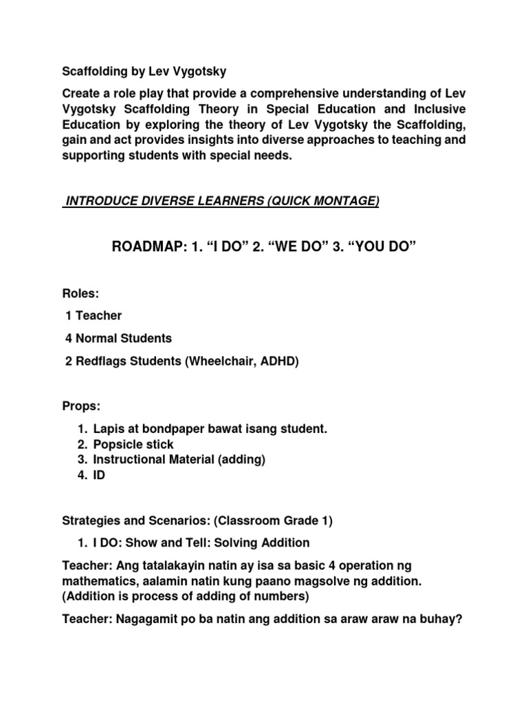 Scaffolding_RolePlay_Concept | PDF | Cognition | Behavior Modification