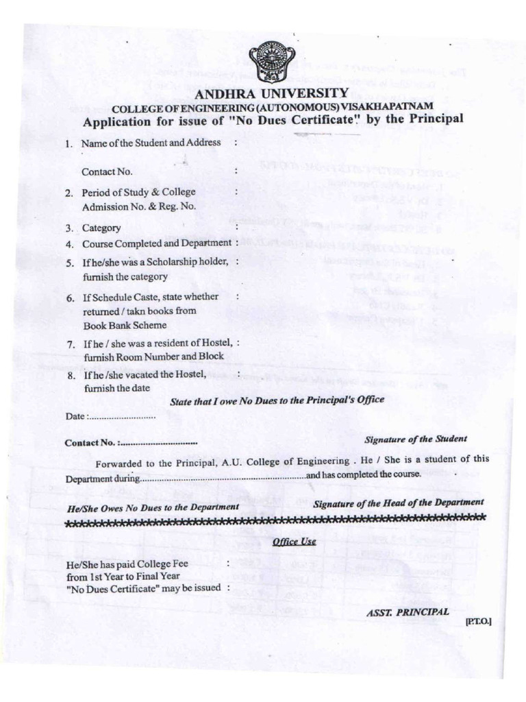 TC & No - Dues | PDF