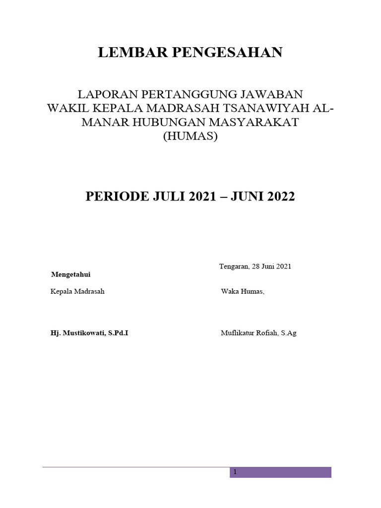 Draf Program Kerja Humas | PDF