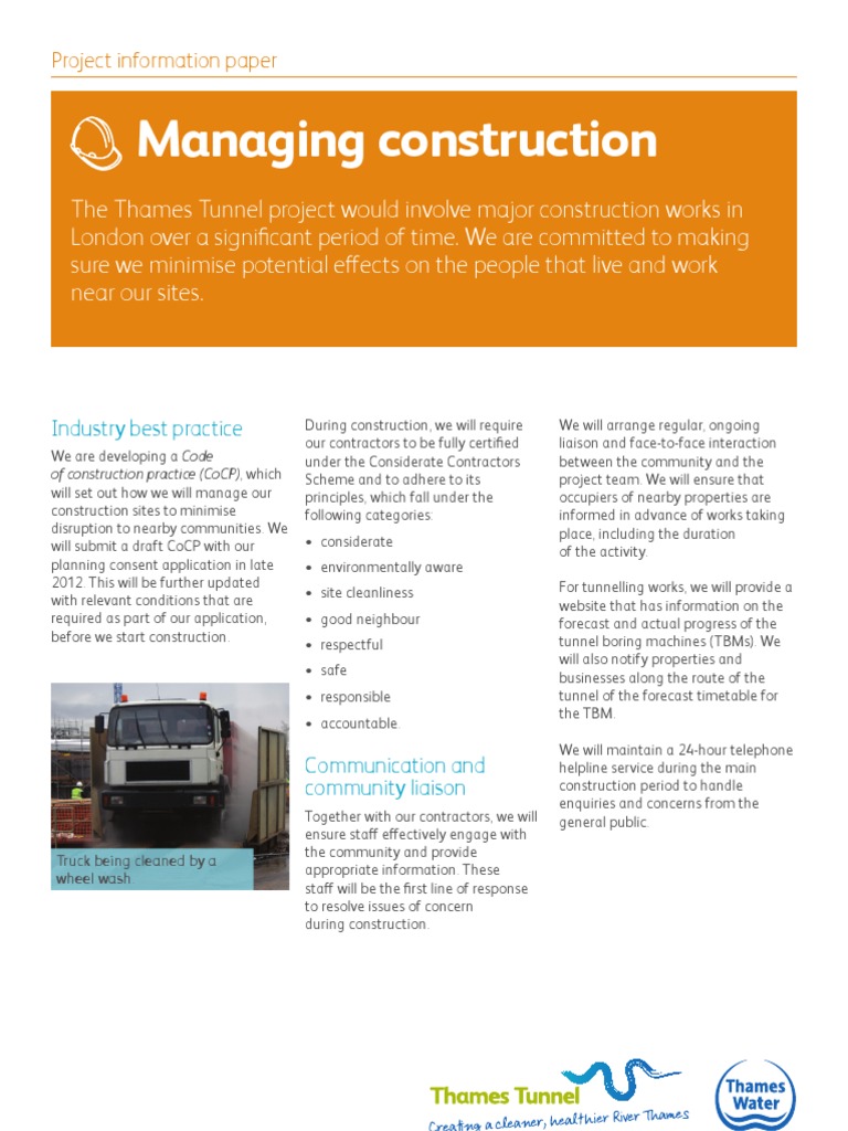 P2 Managing Construction PIP | PDF | Tunnel | Dust