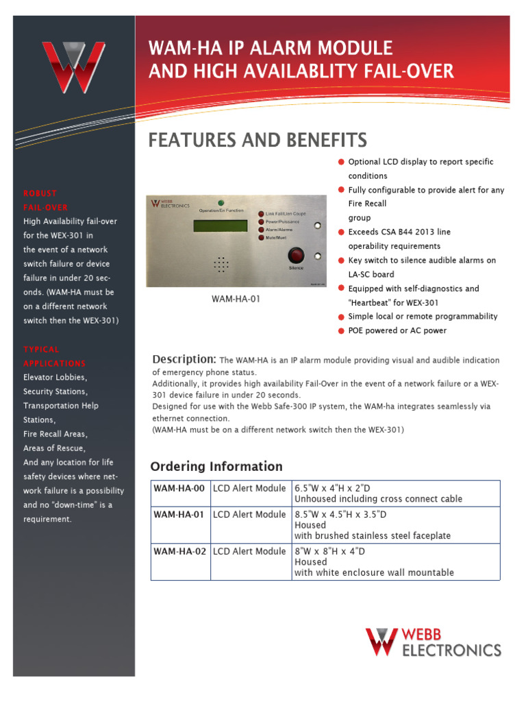 WEI - WAM-HA - Feature Sheet | PDF | Network Switch | Manufactured Goods