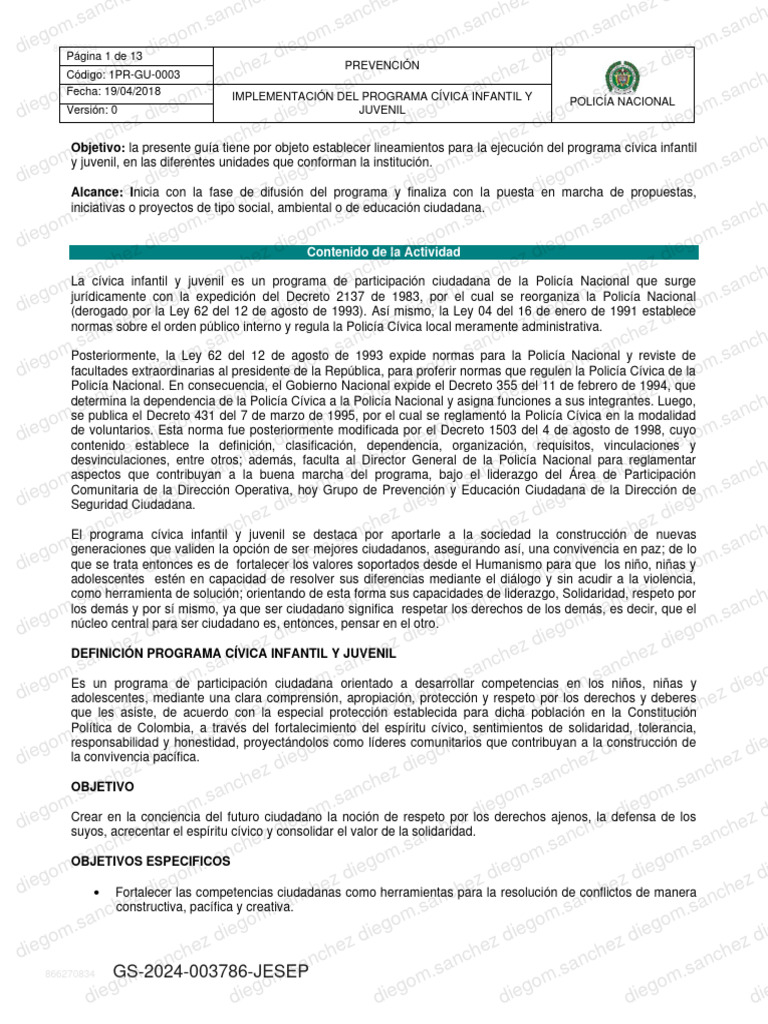 1pr-Gu-0003 Implementacion Programa Cij | PDF | Gobierno