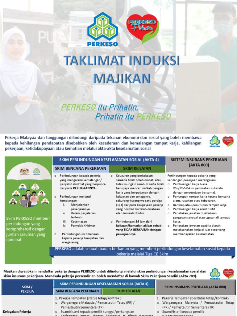 Nota Penerangan Induksi Majikan Baharu PERKESO CURRENT | PDF