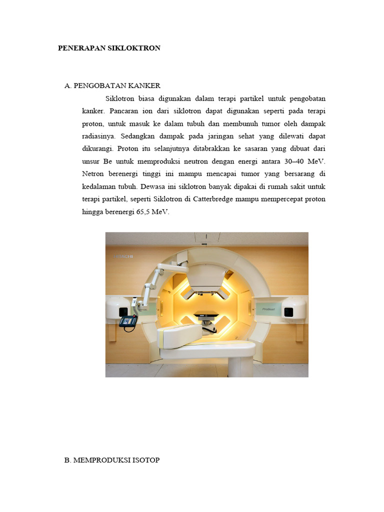 Aplikasi Siklotron | PDF | Sains & Matematika