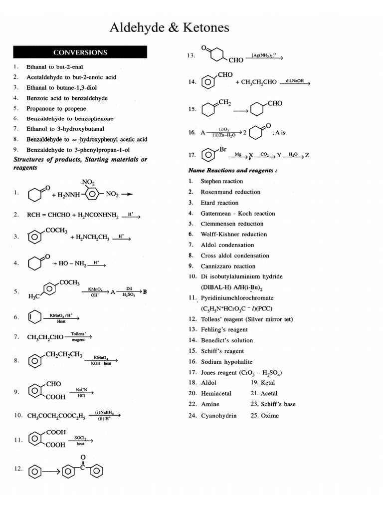 Aldehyde and Ketones | PDF