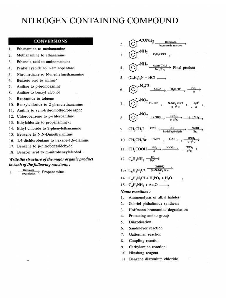 Nitrogen Containing Compound | PDF