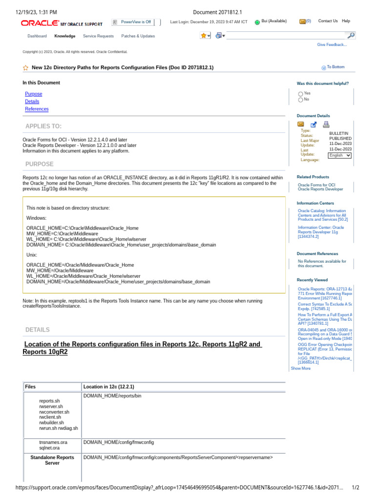 Document 2071812.1 | PDF | Pl/Sql | Computer Programming