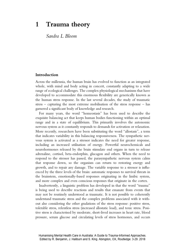 2018 Bloom Trauma Theory | PDF