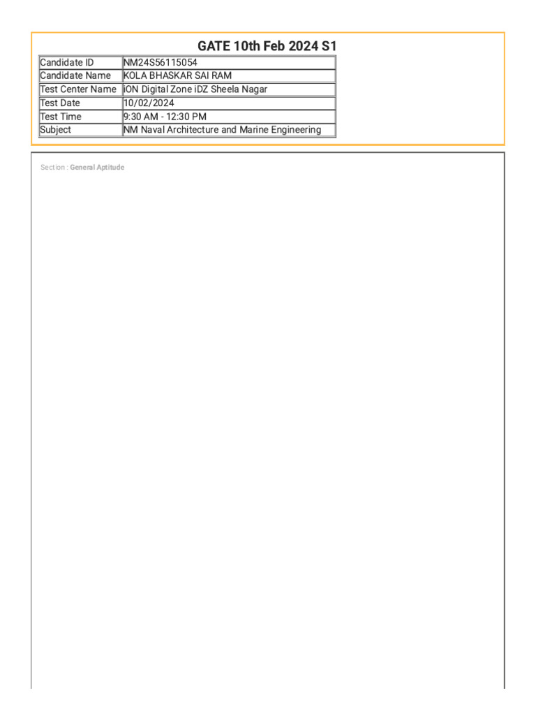 Gate Response Sheet Bobby | PDF