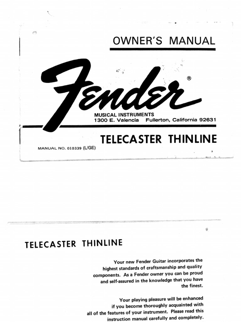 Leg GTR Telecaster Thinline (1971) | PDF