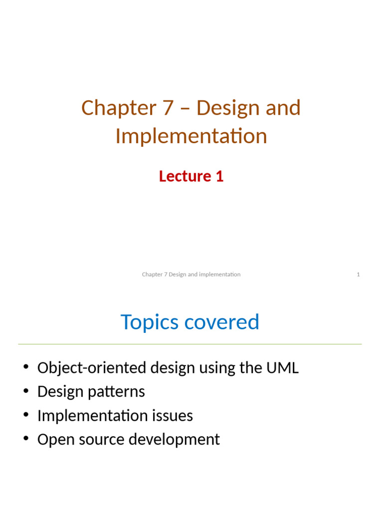 07-Ch7-Design Implementation | PDF | Open Source | Component Based Software Engineering