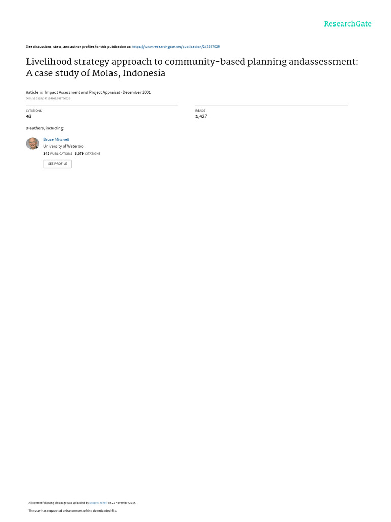 Livelihood Strategy Approach To Community-Based PL | PDF ...