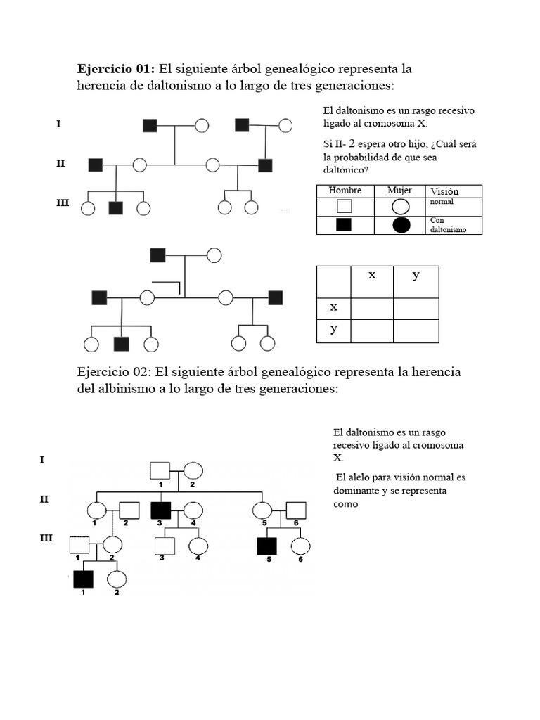 arboles genealógicos | PDF | Dominancia (Genética) | Cigosidad