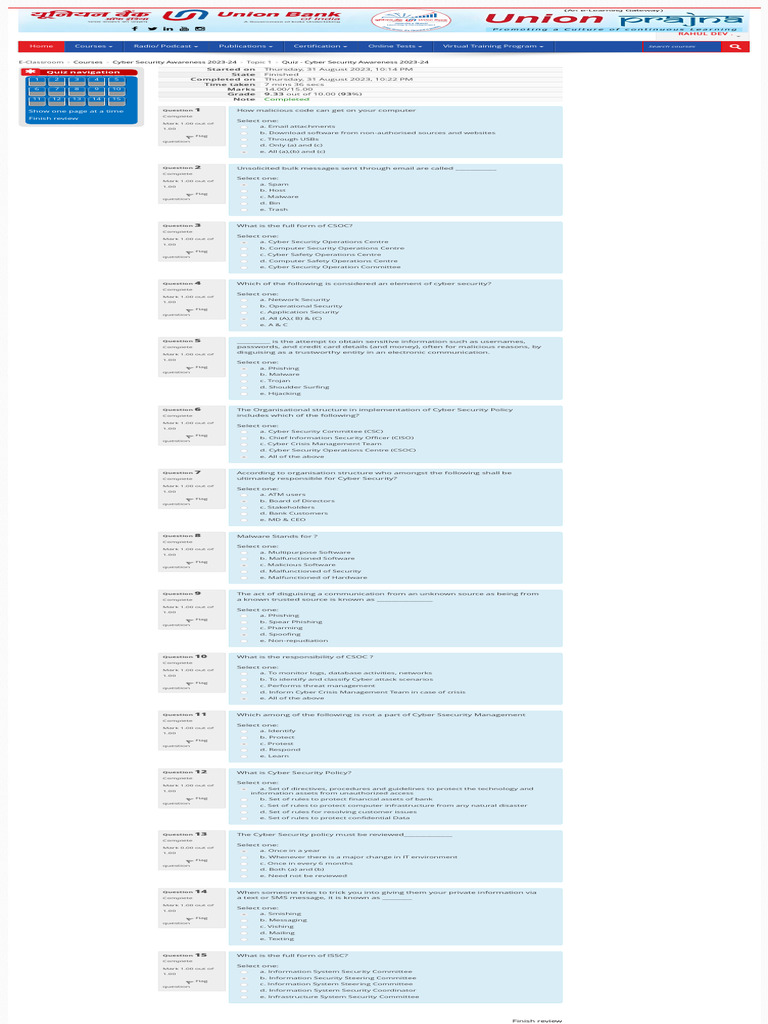 Mandatory Courses 6 Modules | PDF