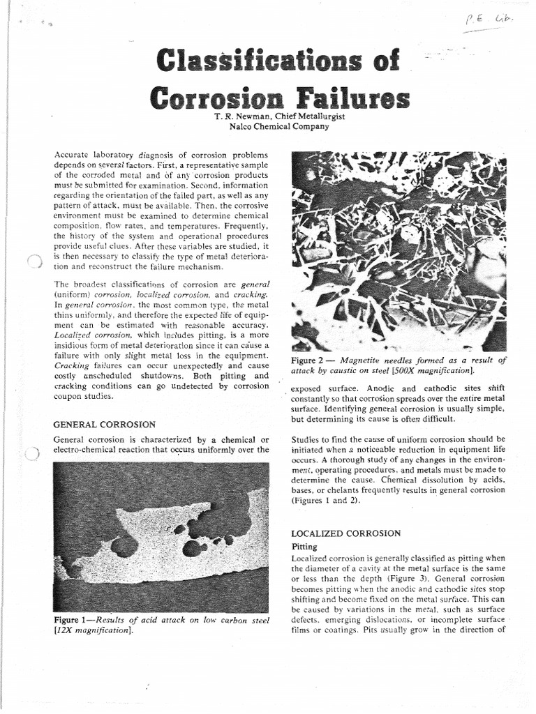 Classifications of Corrosion Failures | PDF