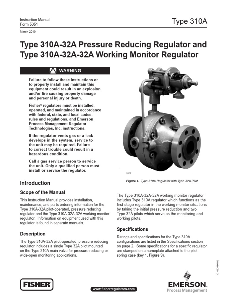 Type 310A-32A Pressure Reducing Regulator and Type 310A-32A-32A Working ...