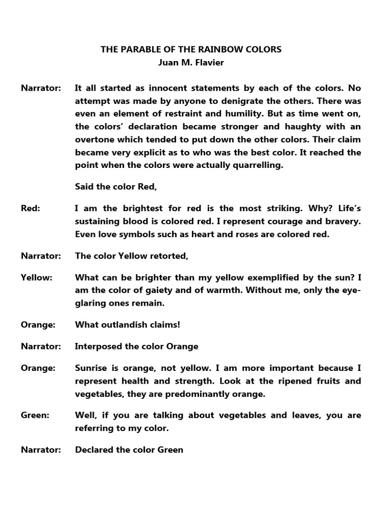 THE PARABLE OF THE RAINBOW COLORS | PDF
