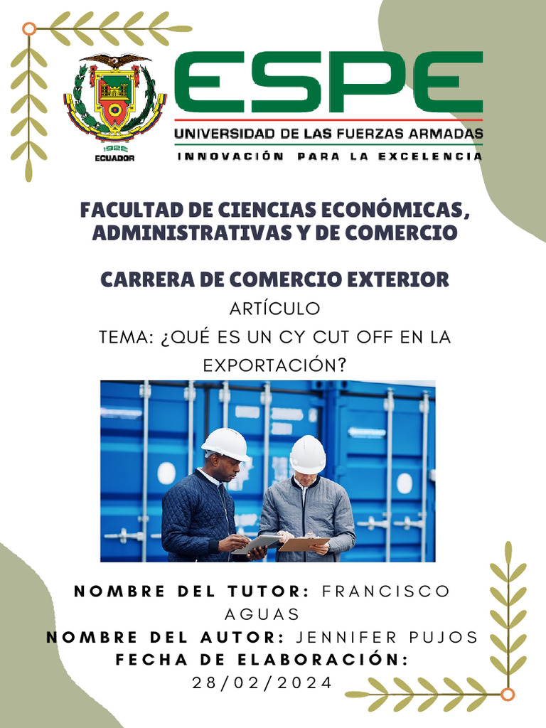 JENNIFER PUJOS - ARTÍCULO - Que Es Un CY Cut Off en La Exportación ...