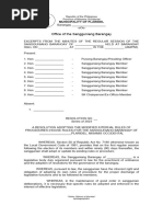 Sample Barangay Resolution Template | PDF