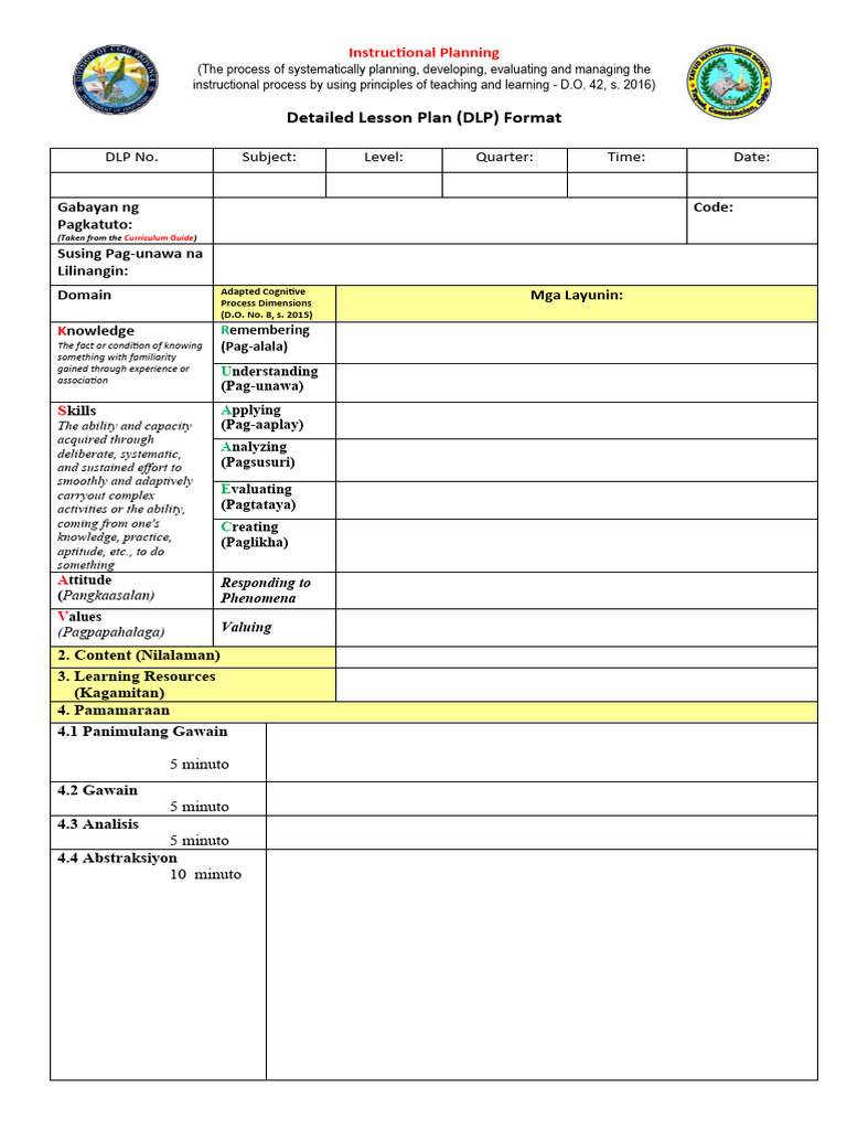 DLP Blank 1 | PDF | Learning | Teachers