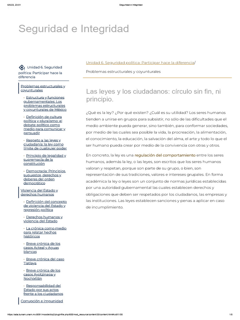 Seguridad e Integridad: Las Leyes y Los Ciudadanos: Círculo Sin Fin, Ni ...
