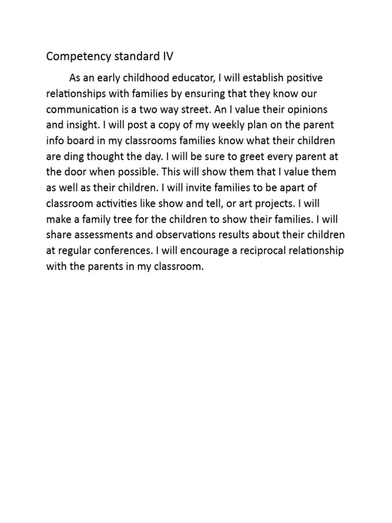 Competency Standard IV | PDF