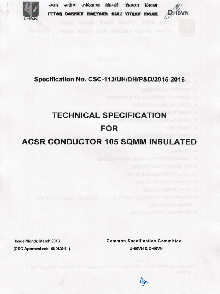 CSC-112 105 SQ MM Acsr Conductor | PDF