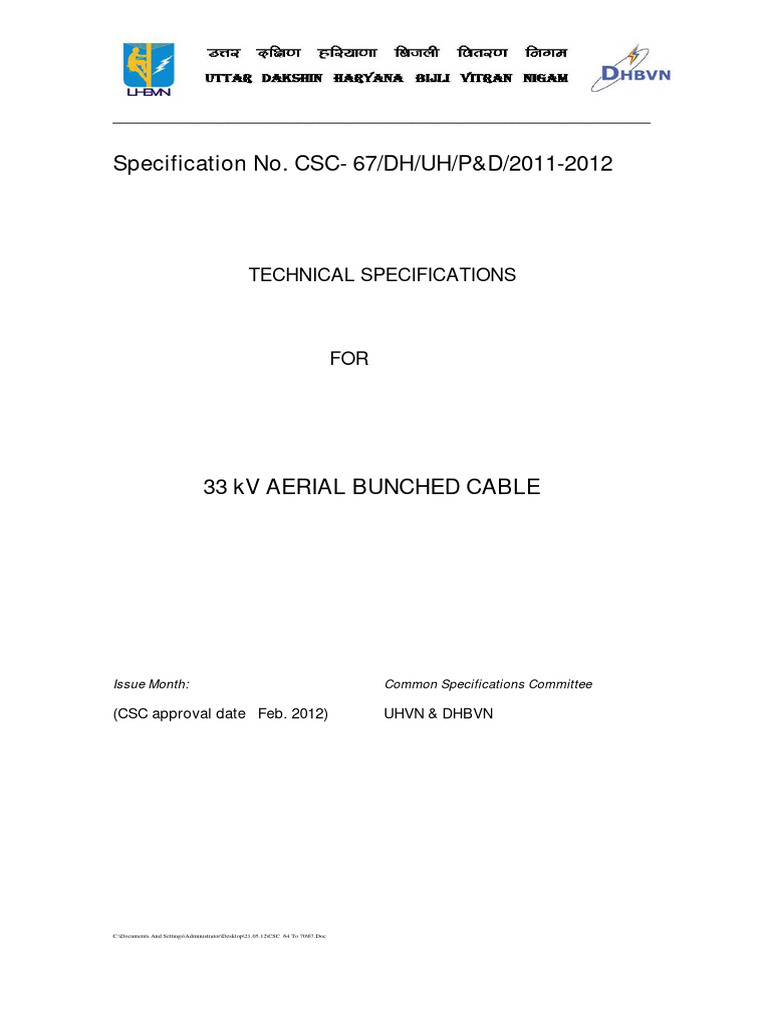 CSC-67 2011-12 33kv HT Ab Cable | PDF | Insulator (Electricity ...