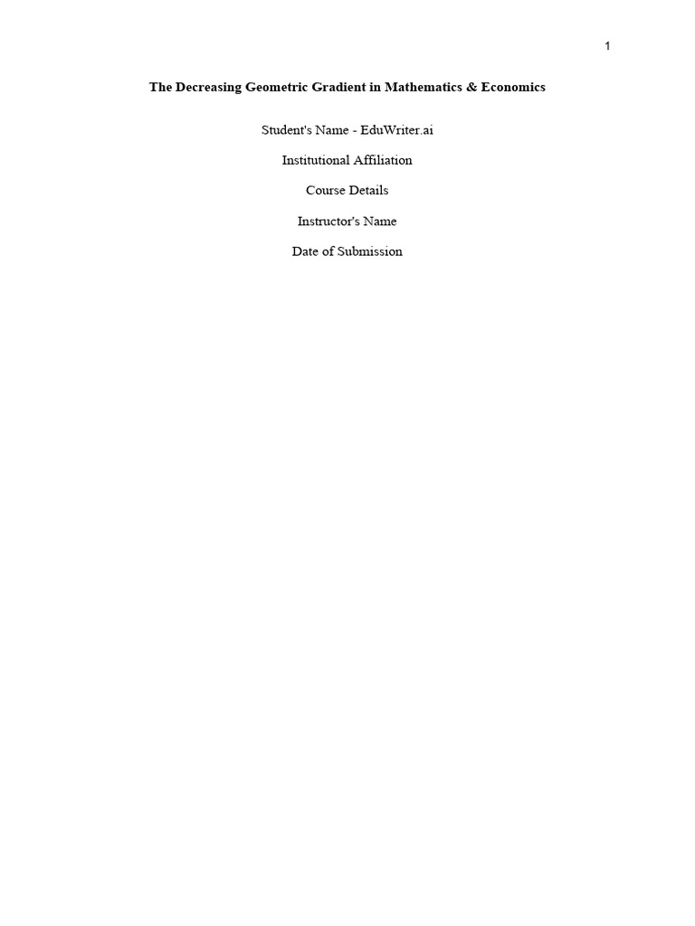 Decreasing Geometric Gradient Guide | PDF | Finance & Money Management