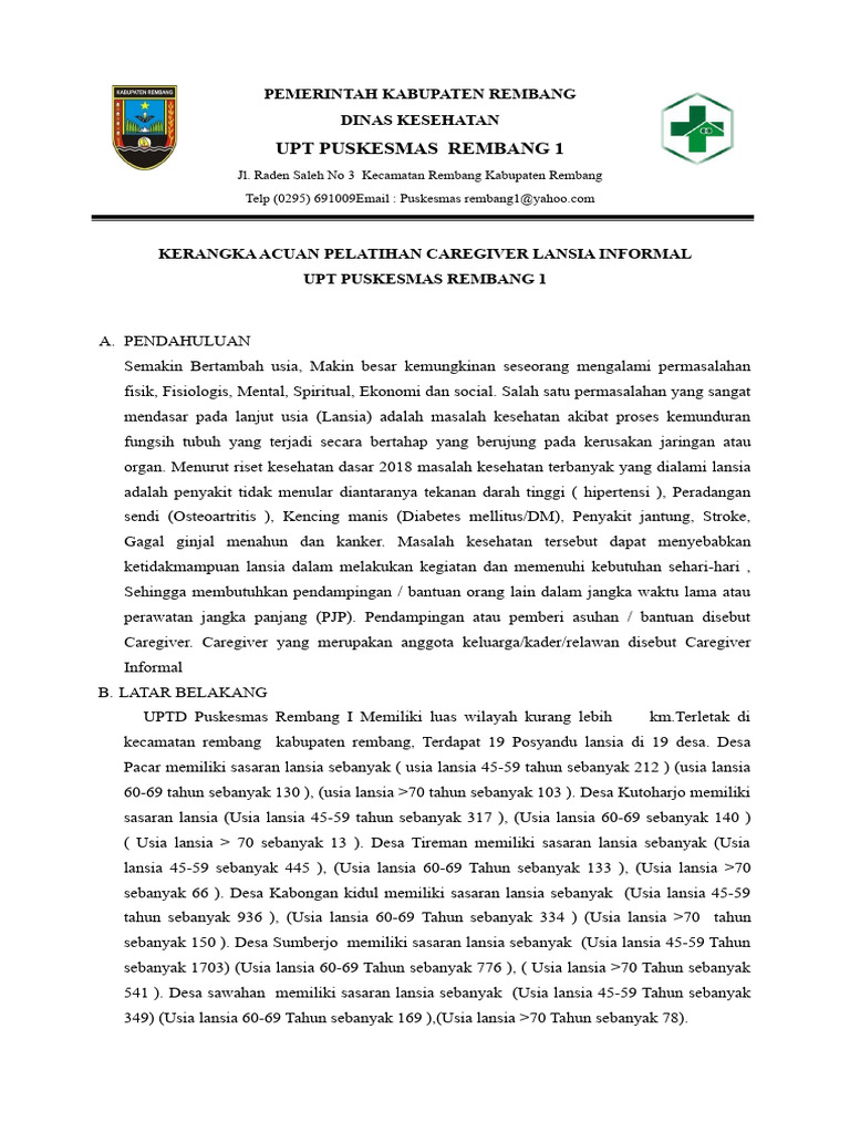 Kak Peltihan Cargiver Lansia Informal-Okt 2022 | PDF