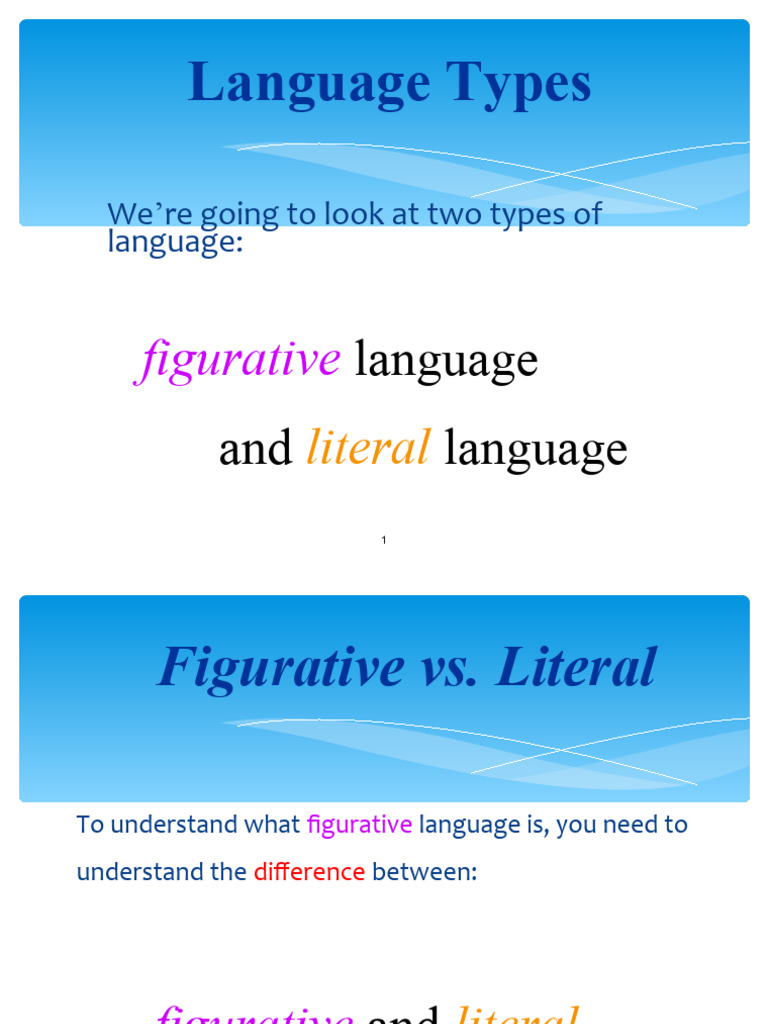 Figurative Vs Literal | PDF