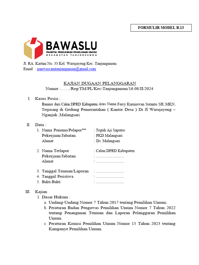 B13 Ferry Kurniawan Sutanto SH.,MKN | PDF | Hukum
