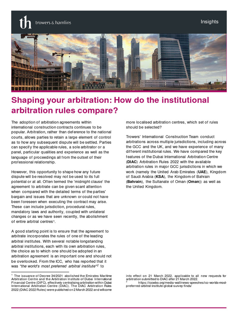 Shaping Your Arbitration How Do The Institutional Arbitration Rules ...