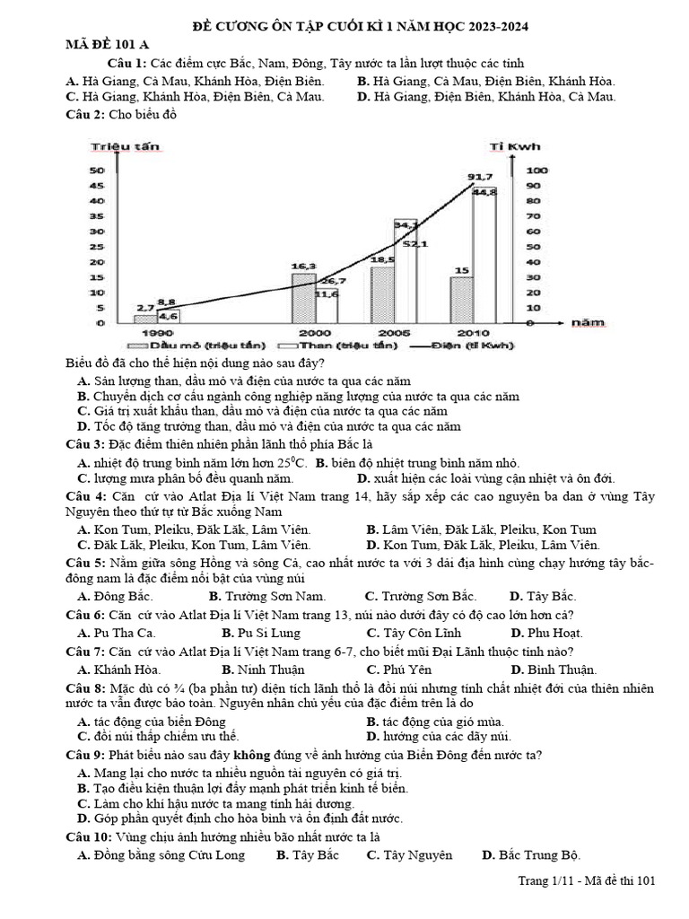 ĐỀ CƯƠNG ÔN CK1 ĐỊA 12A-E | PDF