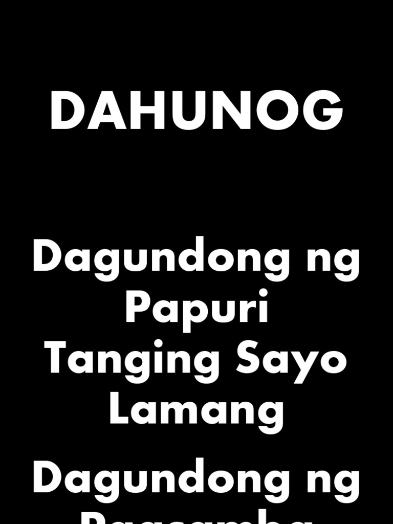 DAHUNOG | PDF