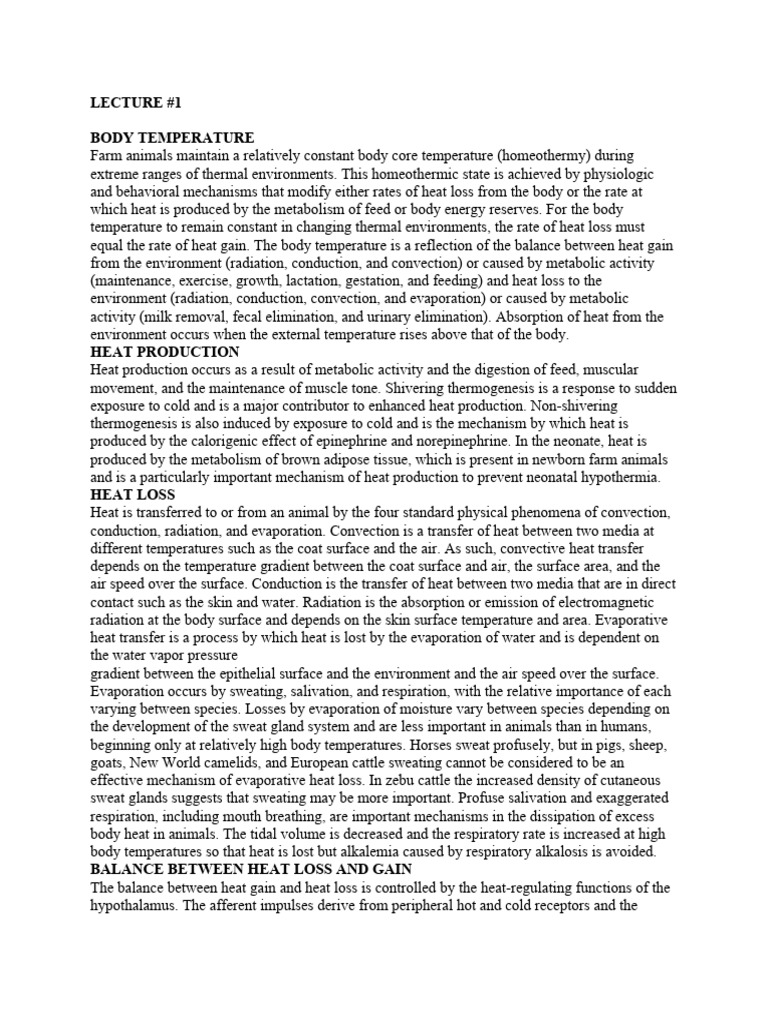 Body Temperature | PDF | Heat Transfer | Thermoregulation