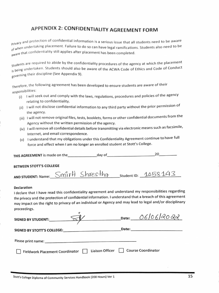 Confidentiality Agreement Form | PDF