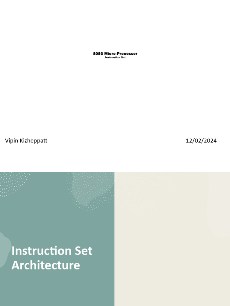 L5 8086 Instructions | PDF