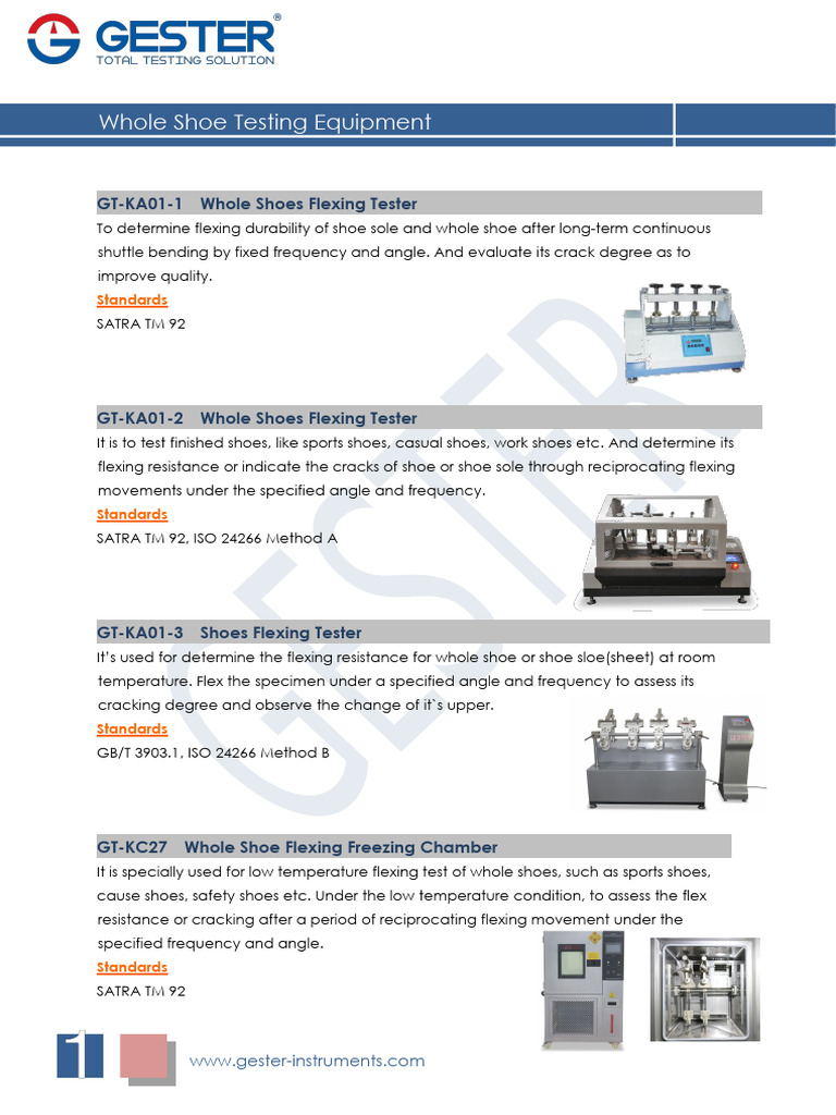GESTER Footwear Testing Equipment | PDF | Shoe | Friction