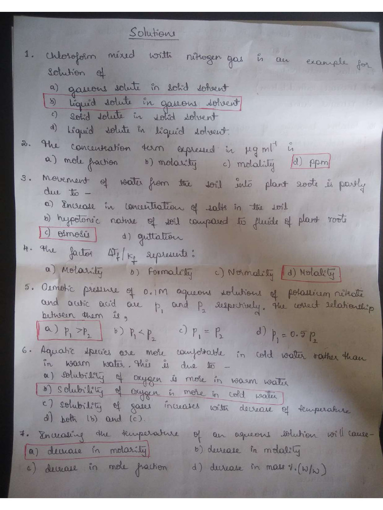 Chapter 1 SOLUTIONS Board Related MCQs | PDF