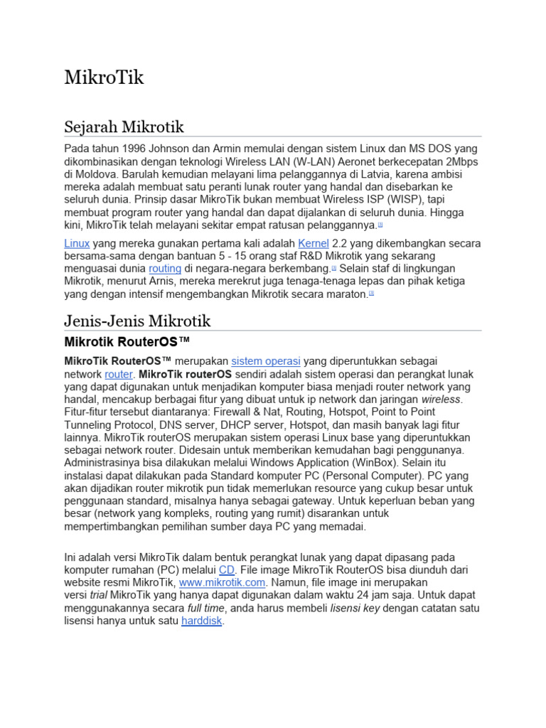 Mikro Tik | PDF | Komputer